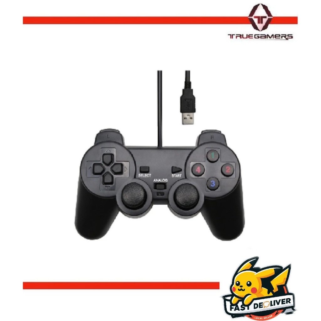 PC DOUBLE SHOCK CONTROLLER Vibrate Double Controller Joystick Joy Pad ...