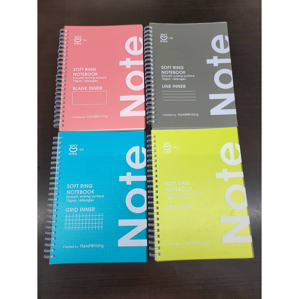 Handwriting A5 Soft Ring Flagship Notebook 160 Pages Dotted/Grid/Blank ...