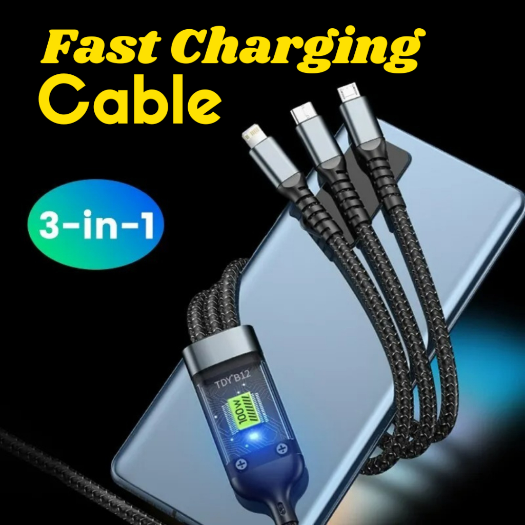 3 in 1 Fast Charging Cabel 100w Type-c Micro Usb Connectors Multi ...
