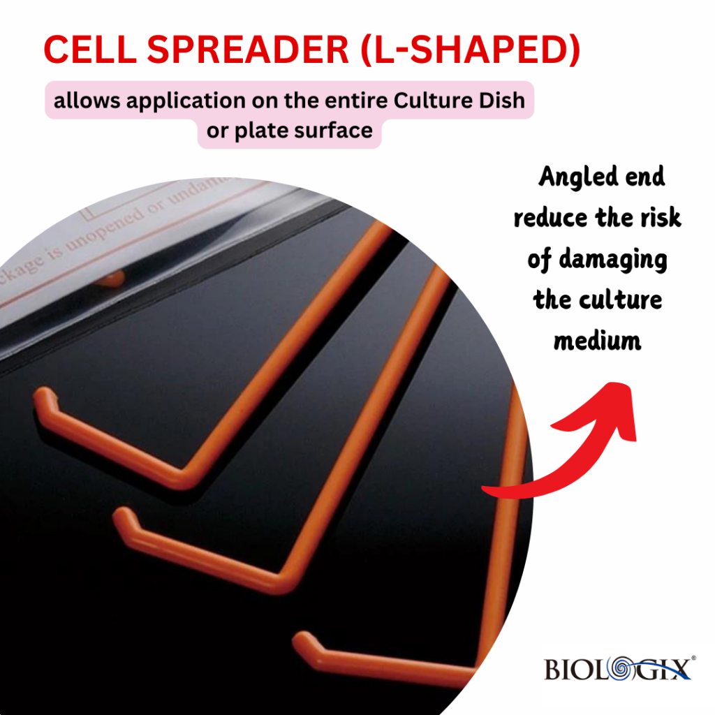 BIOLOGIX L-Shaped Cell Spreader, Sterile, 500 Pcs (Individual Pack or ...