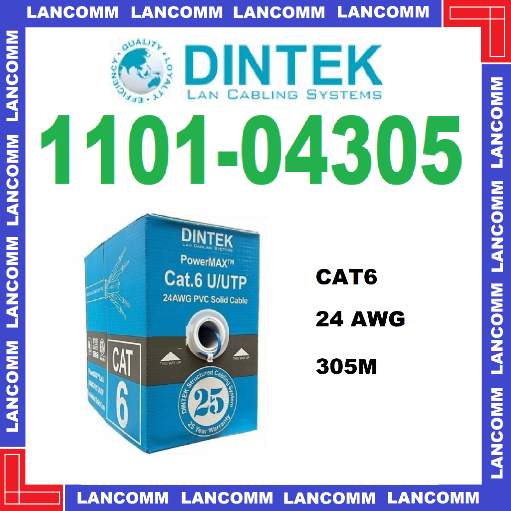 Dintek Cat6 24AWG 4Pair Solid UTP Cable | Shopee Malaysia