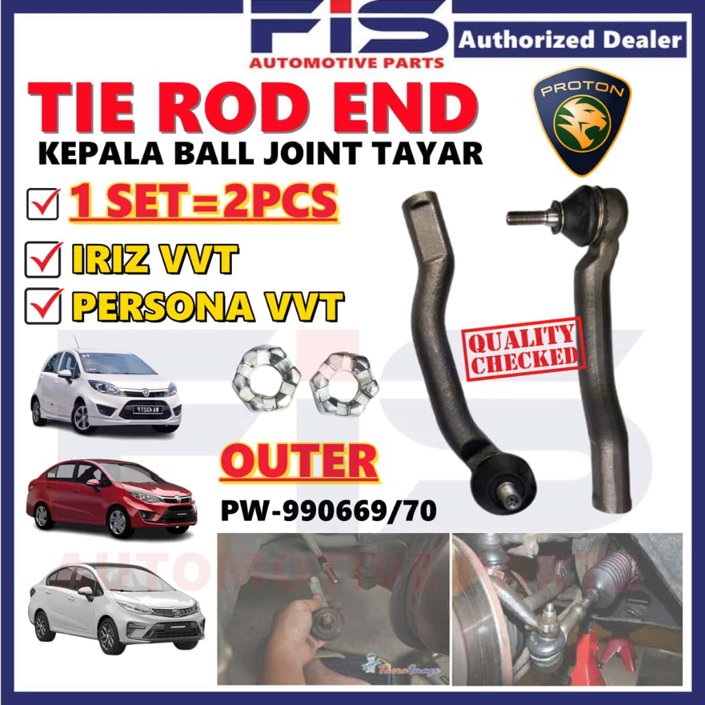FIS Steering Rack Tie Rod End Outer Proton Iriz Persona VVT Kepala Ball ...