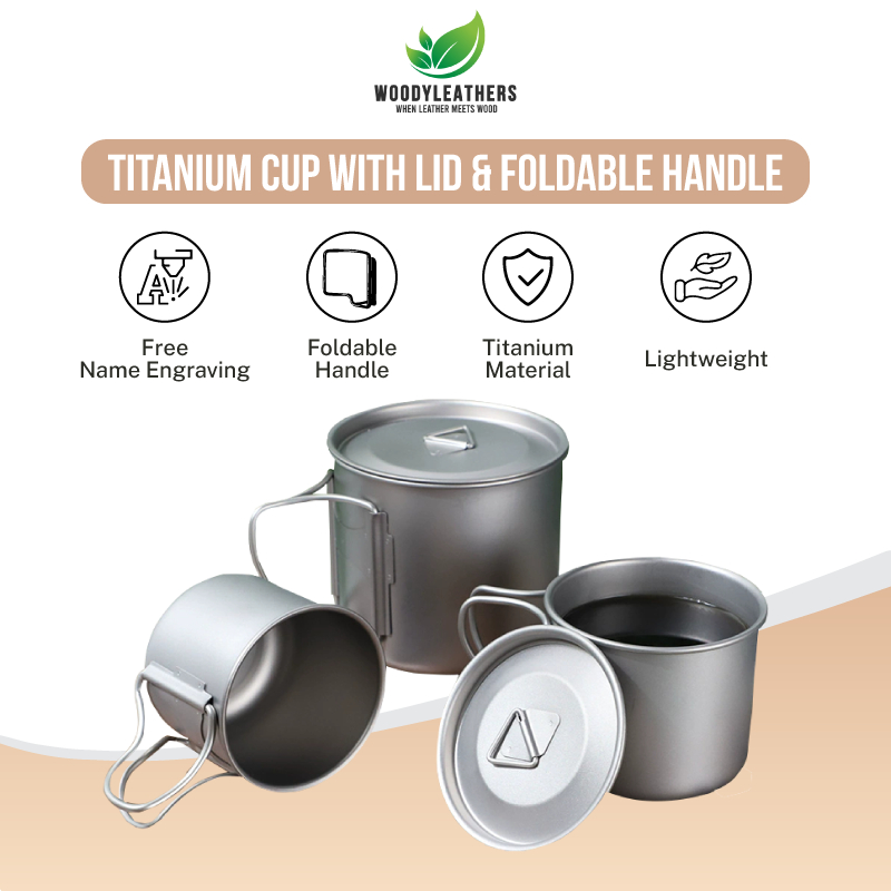 Ultralight Titanium Camping Mug with Lid & Folding Handle – Perfect for ...