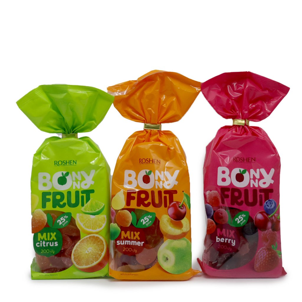 BONNY FRUIT ROSHEN MIX SUMMER/MIX CITRUS/MIX BERRY JELLY CANDY 200G ...