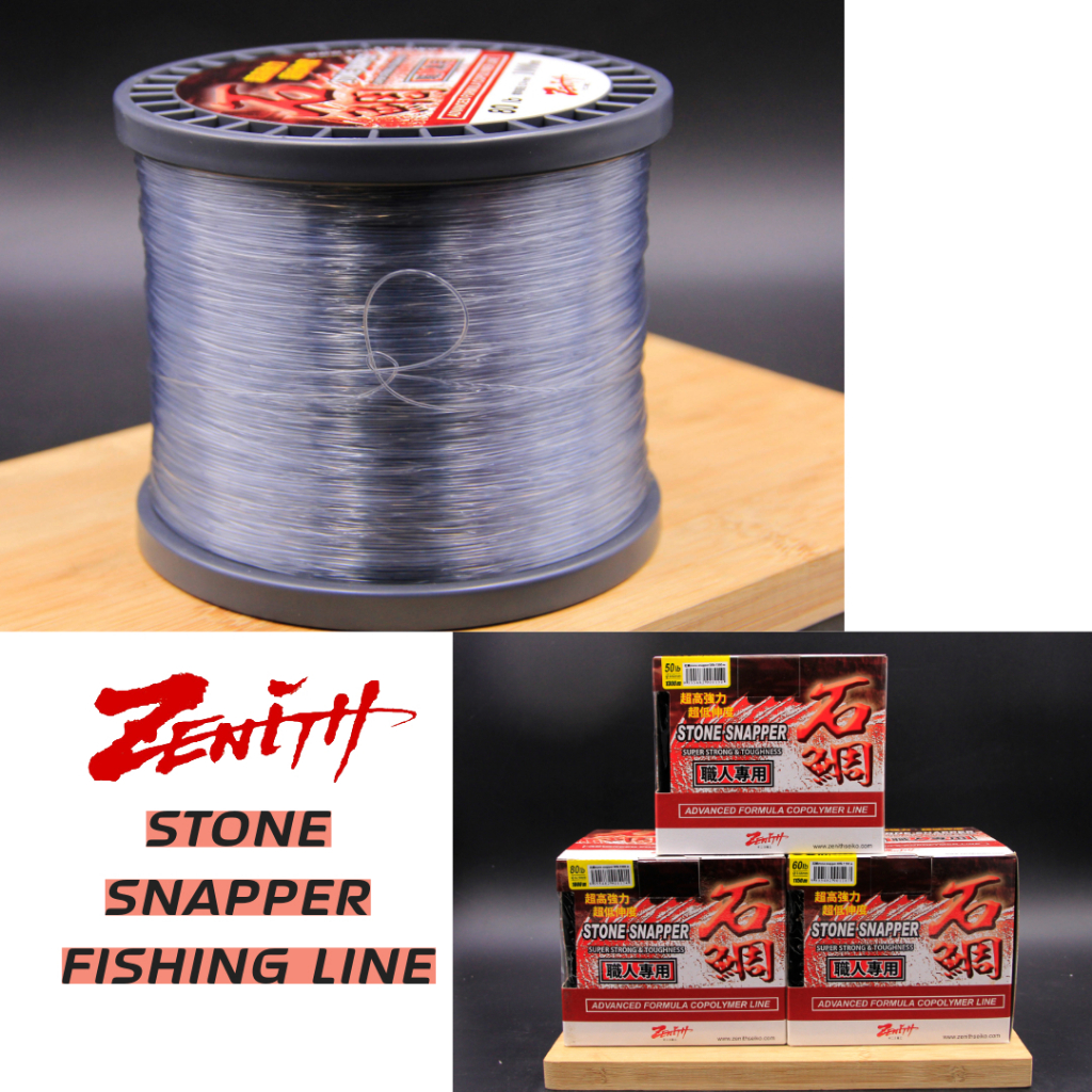 ZENITH JAPAN STONE SNAPPER Tali Pancing Advanced Co-Polymer Fishing Line Large Spool Saltwater ...