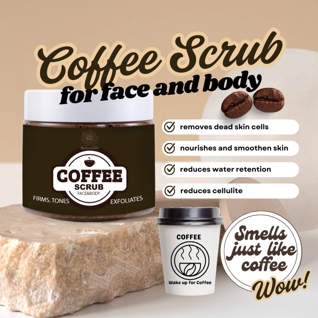 Coffee Scrub for Face and Body firms and exfoliate skin 100g | Shopee ...