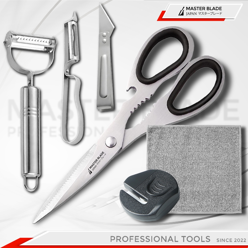 MASTER BLADE Kitchen Scissors Gunting Peeler Dapur Heavy Duty Stainless ...