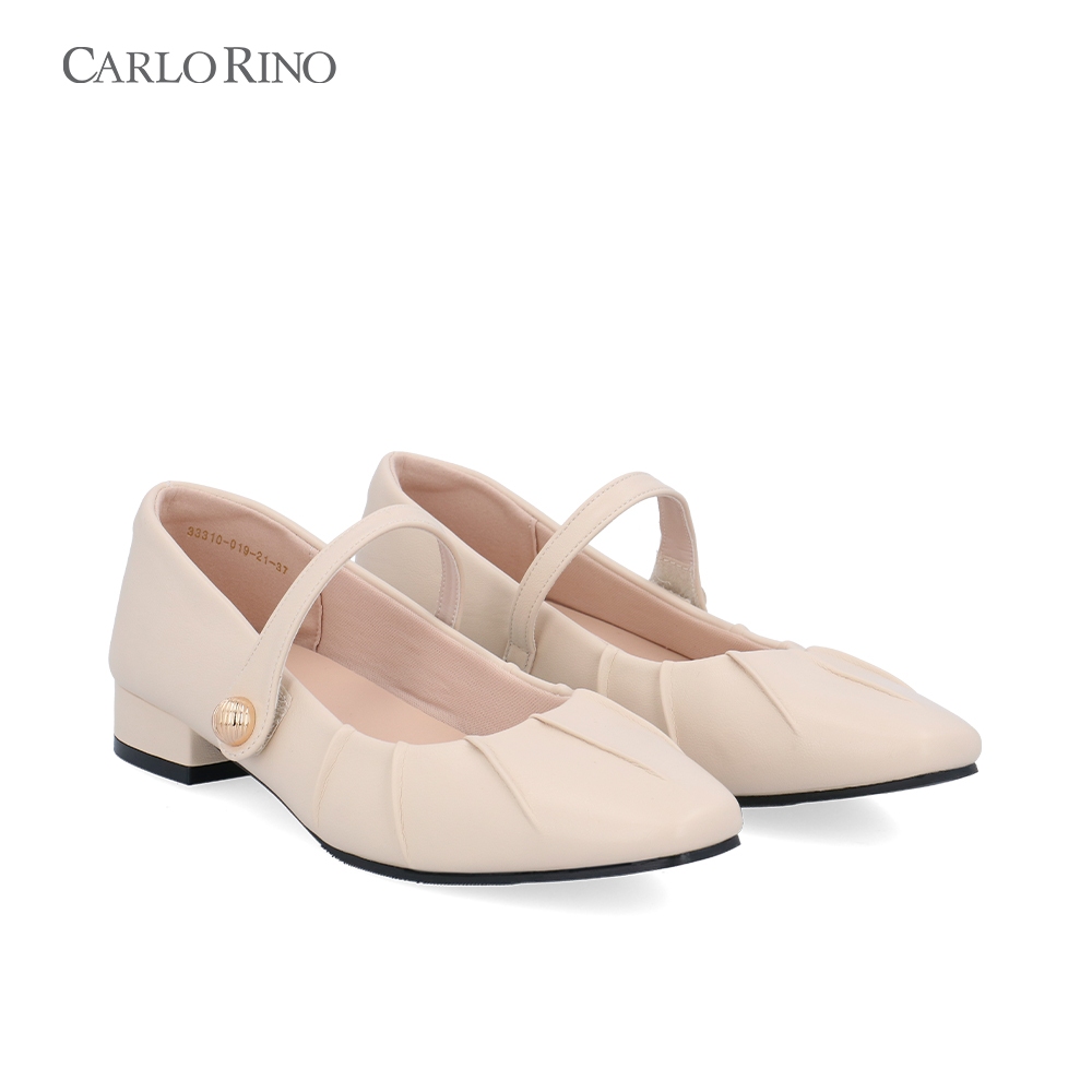 Carlo Rino CR Pleated Pumps - Beige | Shopee Malaysia