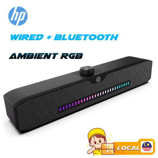 HP RGB Sound Bar Bluetooth/Wire Multimedia Speaker Computer Laptop TV ...