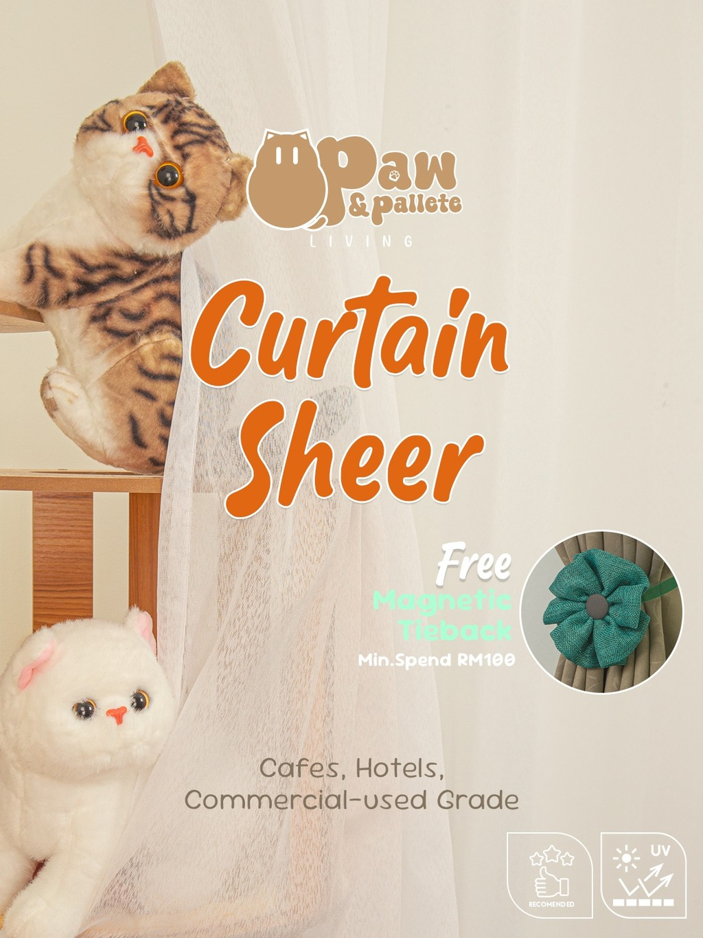 Sheer Langsir Nipis Ringan 🐾 Blackout Curtain-like Silky Sheer Hook ...