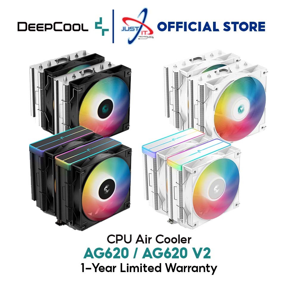 DEEPCOOL AG620 / AG620 V2 ARGB CPU AIR COOLER - BLACK / WHITE | Shopee ...