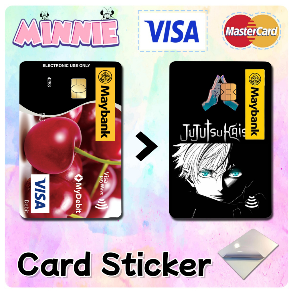 [ Gojo Satoru ] For BANK Card Sticker Cover / MASTER CARD / VISA CARD ...