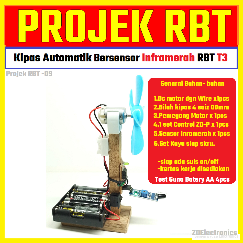 Kipas Automatik Bersensor Inframerah RBT T3 - Reka Bentuk Mekanikal ...