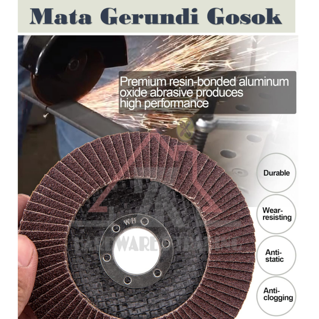Mata Gerundi Gosok Kayu Besi Buang Karat Steel 4" Magic Flap Disc Wheel ...