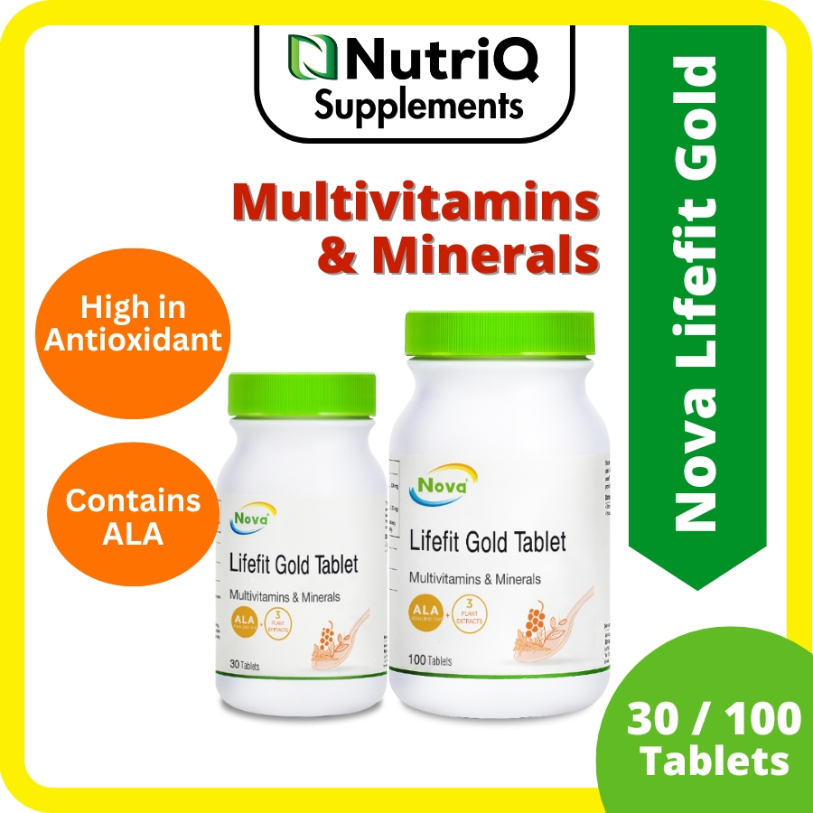Nova Lifefit Gold Multivitamin For Woman and Men Mineral Nova Vitamin Supplements ALA Quercetin ...