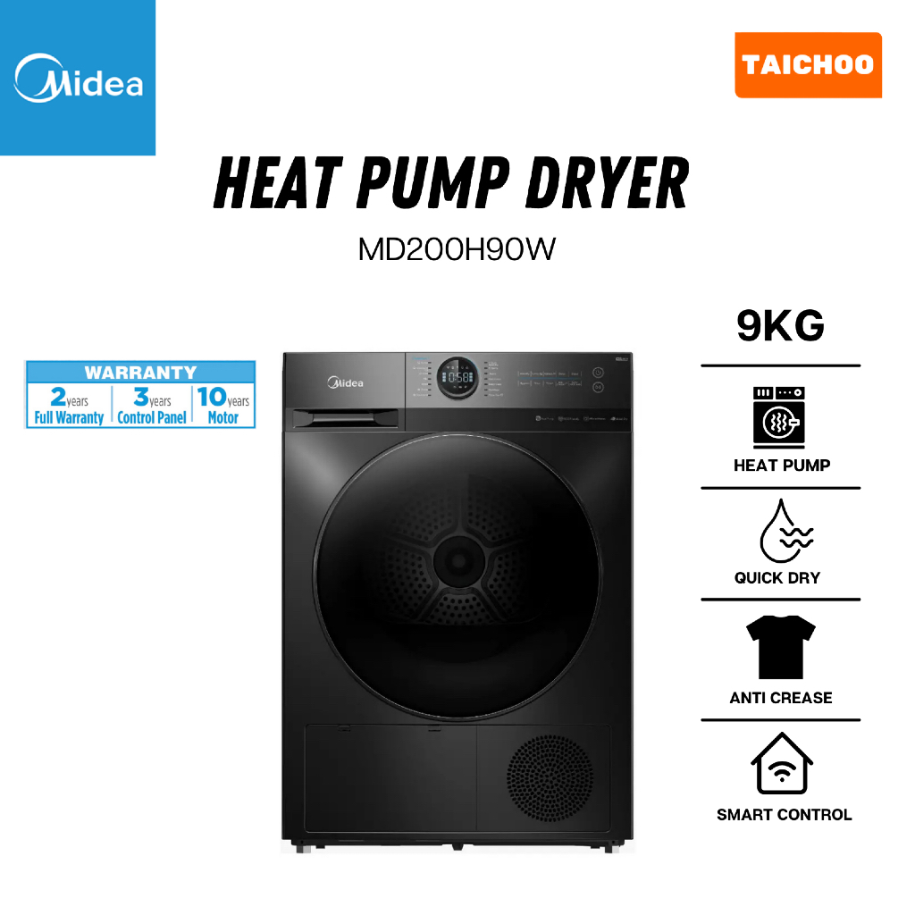 Midea Heat Pump Dryer 9KG MD200H90W | Shopee Malaysia