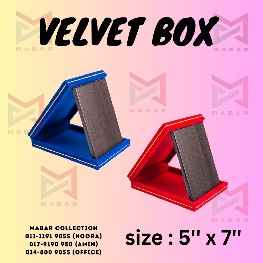 VELVET BOX WOOD/ VELVET BOX PLAQUE / PLAK BALDU HARI ANUGERAH ...