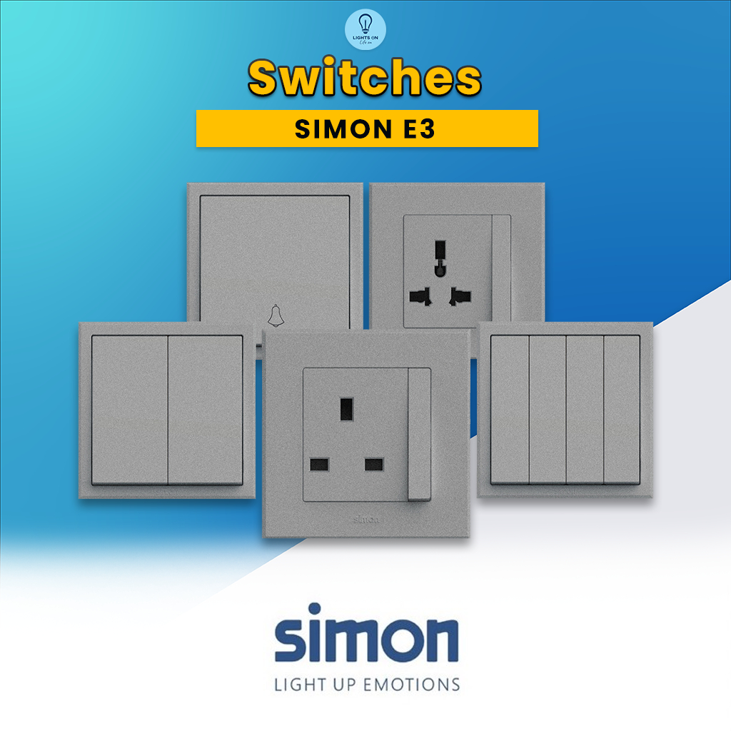 SIMON E3 Series Silver Switches & Socket Outlet SIRIM Approved Suis ...