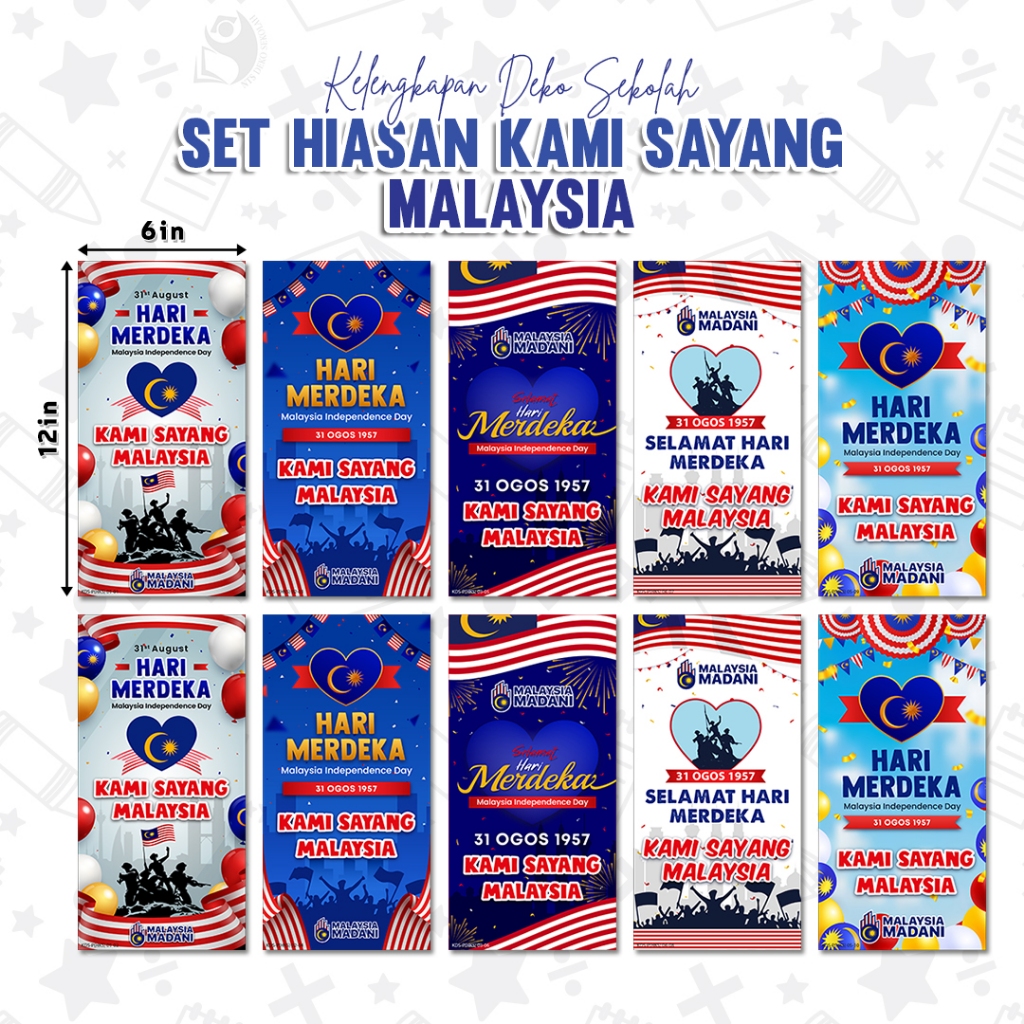 READY DESIGN SET HIASAN KAMI SAYANG MALAYSIA / 10in1 / MERDEKA ...