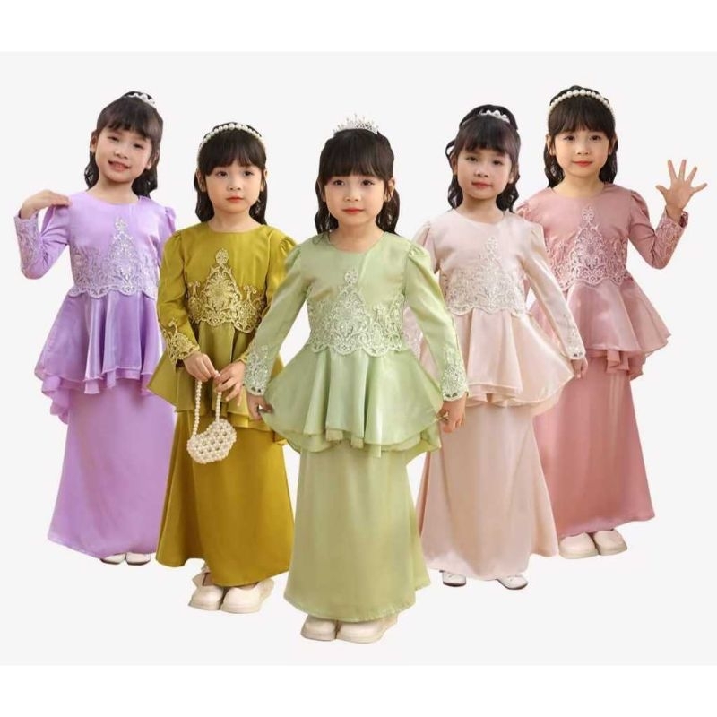 BAJU RAYA 2025 1Y - 12 Y/ NELY KURUNG / KURUNG PEPLUM / KURUNG LACE ...