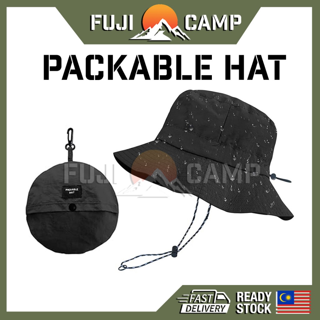 🏕️READY STOCK🏕️Outdoor Windproof Sun Hat Packable Hat Foldable Bucket ...