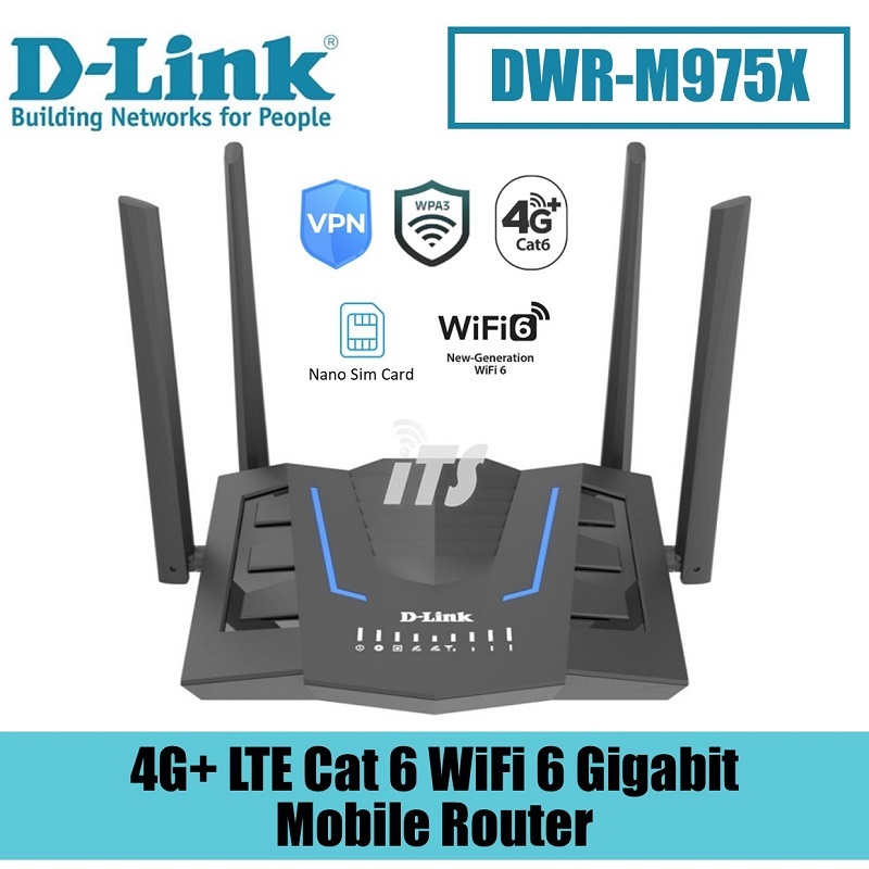 D-Link 4G+ LTE Cat 6 Wi-Fi 6 Gigabit Mobile Router - Nano Sim Slot (DWR ...