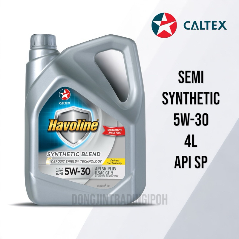 Caltex Havoline Synthetic Blend 5W30 Engine Oil (4L) Minyak Hitam Semi ...