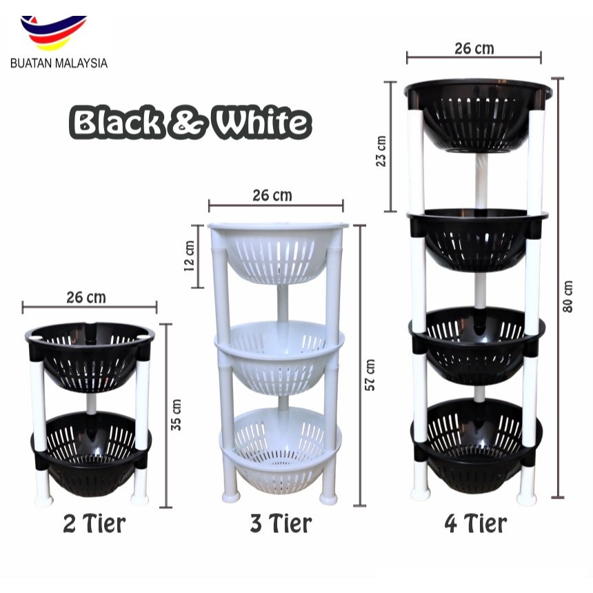 Round Multipurpose Rack SMALL / Rak Barang Serbaguna Kecil (2/3/4 Tier ...