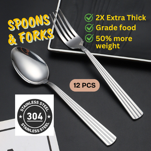 Sudu Garfu Set Besi Makan Nasi(12 batang/pcs)/Spoon & Fork Stainless ...