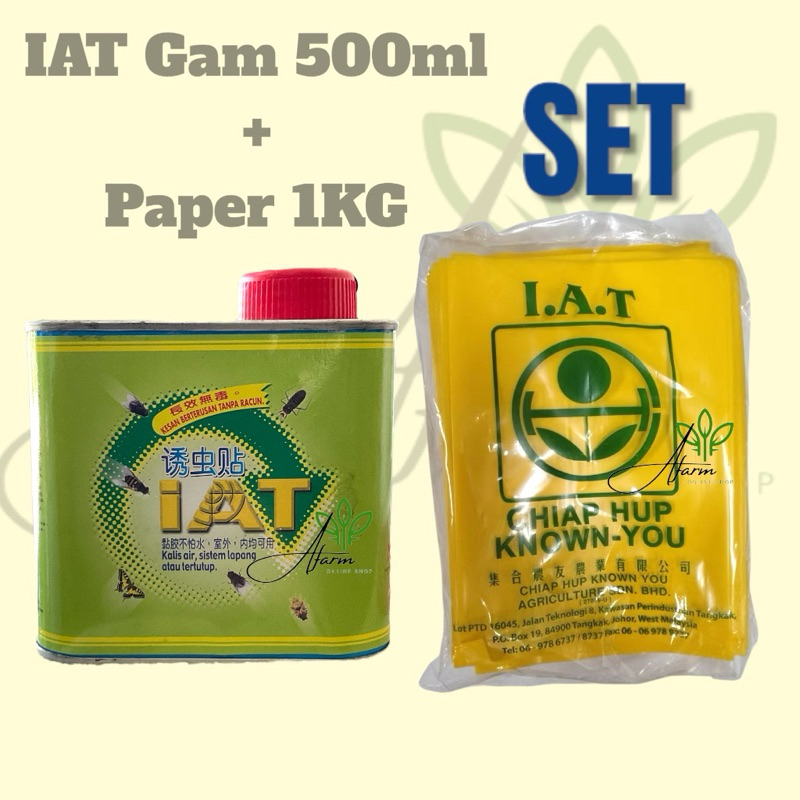 500ML Gam Pelekat IAT+ 1kg plastik Polybag kuning|pemikat perangkap ...
