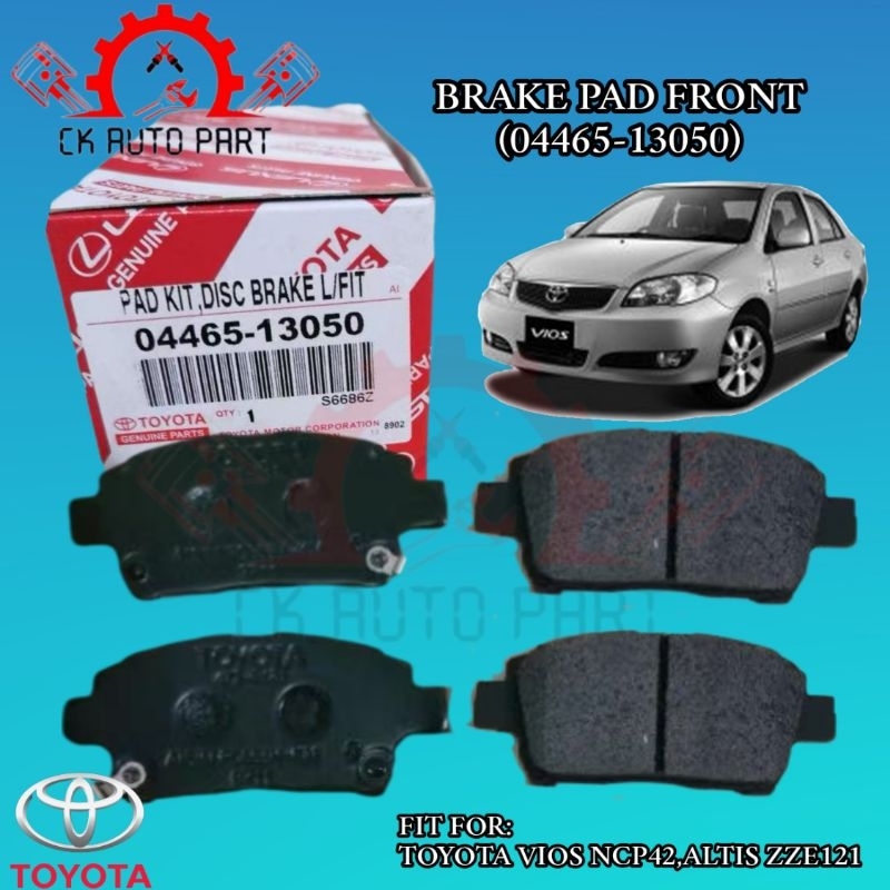 TOYOTA VIOS NCP42,ALTIS ZZE121 FRONT DISC PAD (04465-13050) | Shopee ...