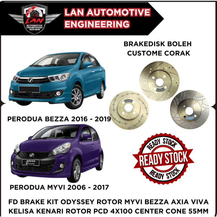 MYVI BEZZA KELISA KENARI AXIA BRAKE DISK HONDA BESAR UPGRADE RIM 15INCI ...