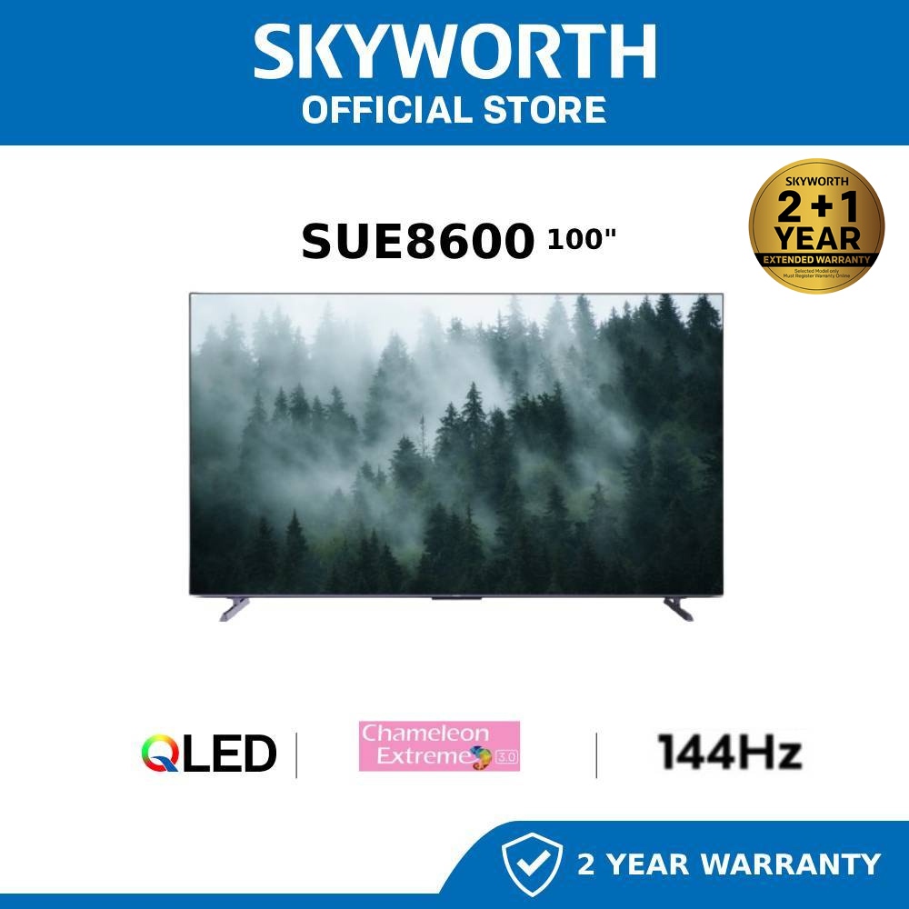 SKYWORTH 100" 4K UHD QLED+ Infinity Screen TV 100SUE8600 with 144Hz ...