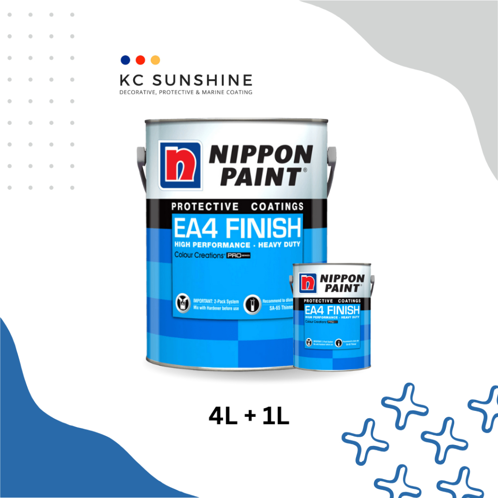 5L Nippon EA4 Finish with hardener Epoxy Floor Coating | Cat Lantai ...