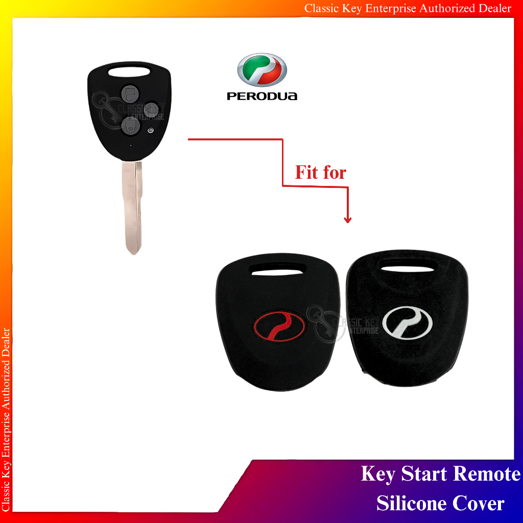Perodua Key Start Remote Silicone Cover 3 Buttons Bezza / Axia | Shopee ...