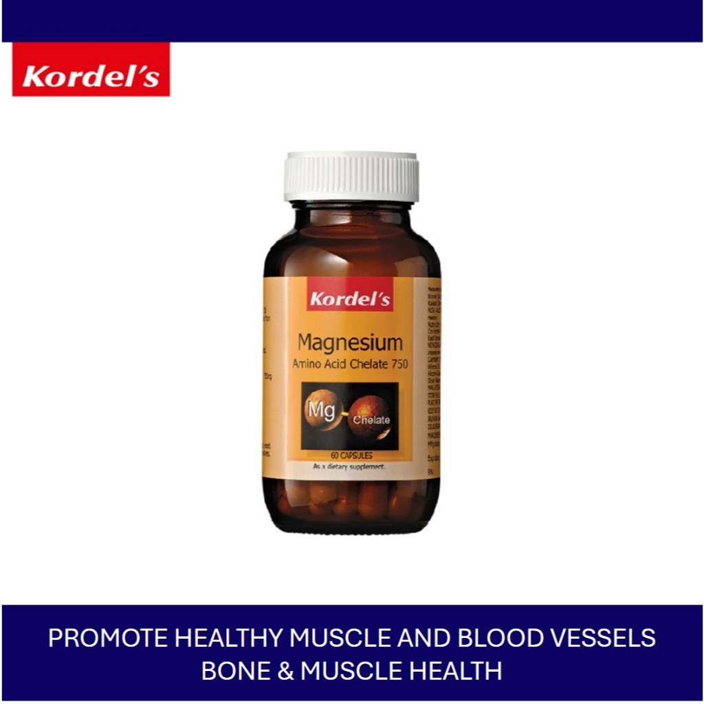 Kordel's Magnesium Amino Acid Chelate 750mg For Calm & Relax Muscle ...