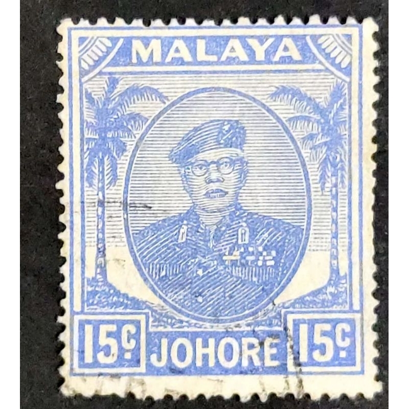 Malaya 1949 Johore Johor Sultan Ibrahim 15c - 1pc Used Stamp / Setem ...