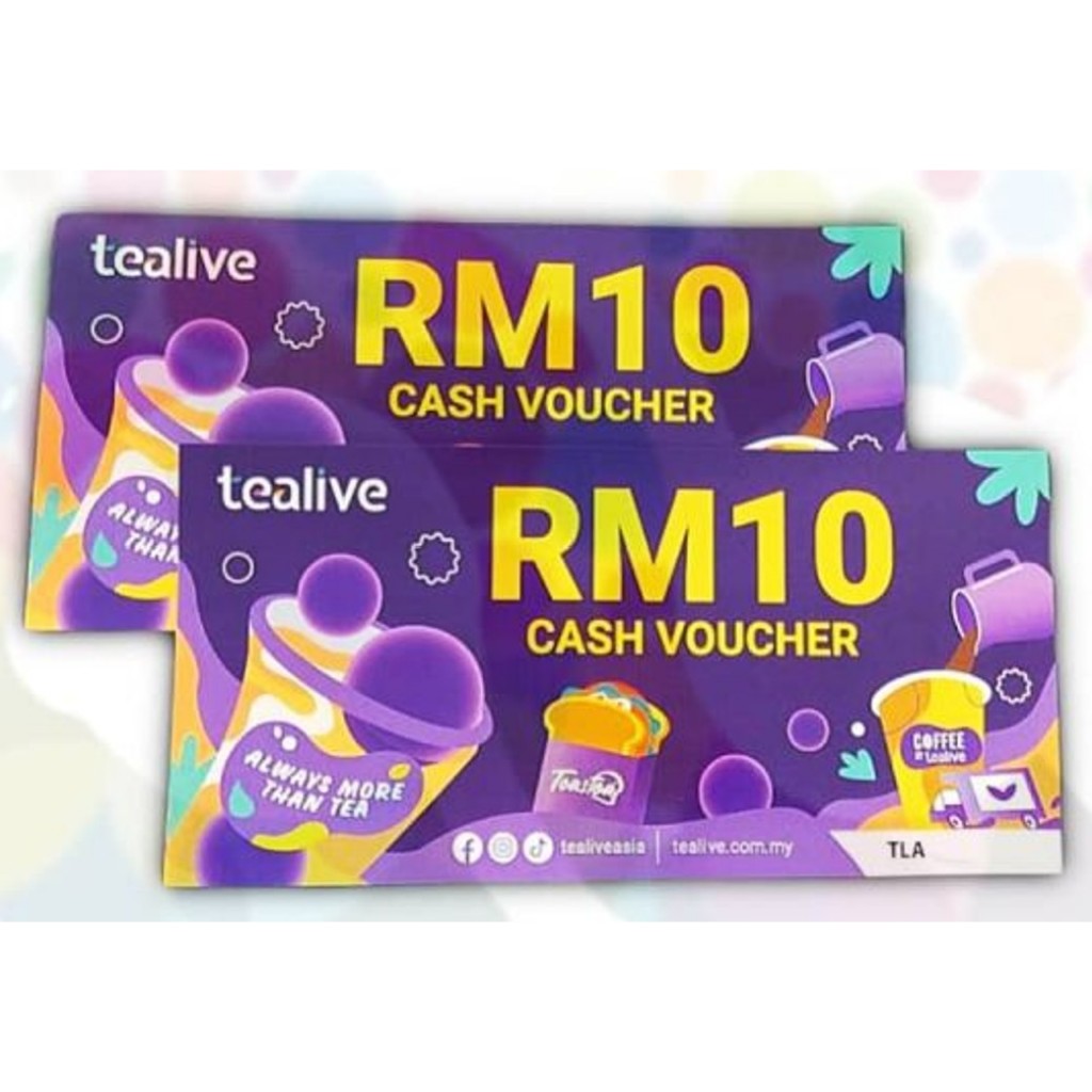 Tealive RM10 cash voucher - ONLY RM6! Save 40% on Your Favourite Drinks and Food! | Shopee Malaysia