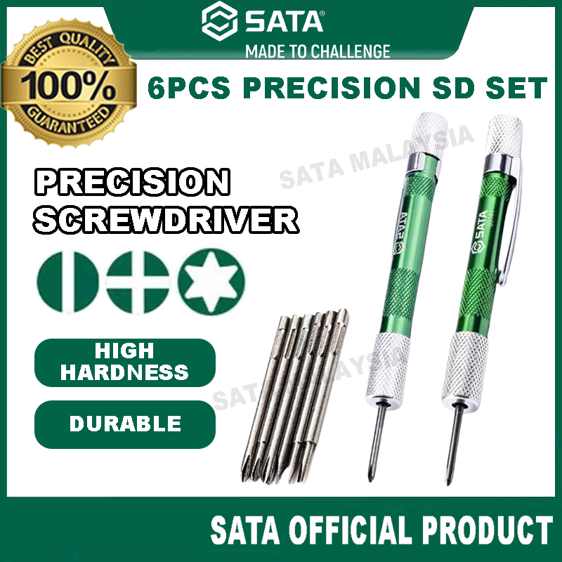 SATA 6 Pcs Precision Screwdriver SD Set Pen Type Screwdriver Phillips ...