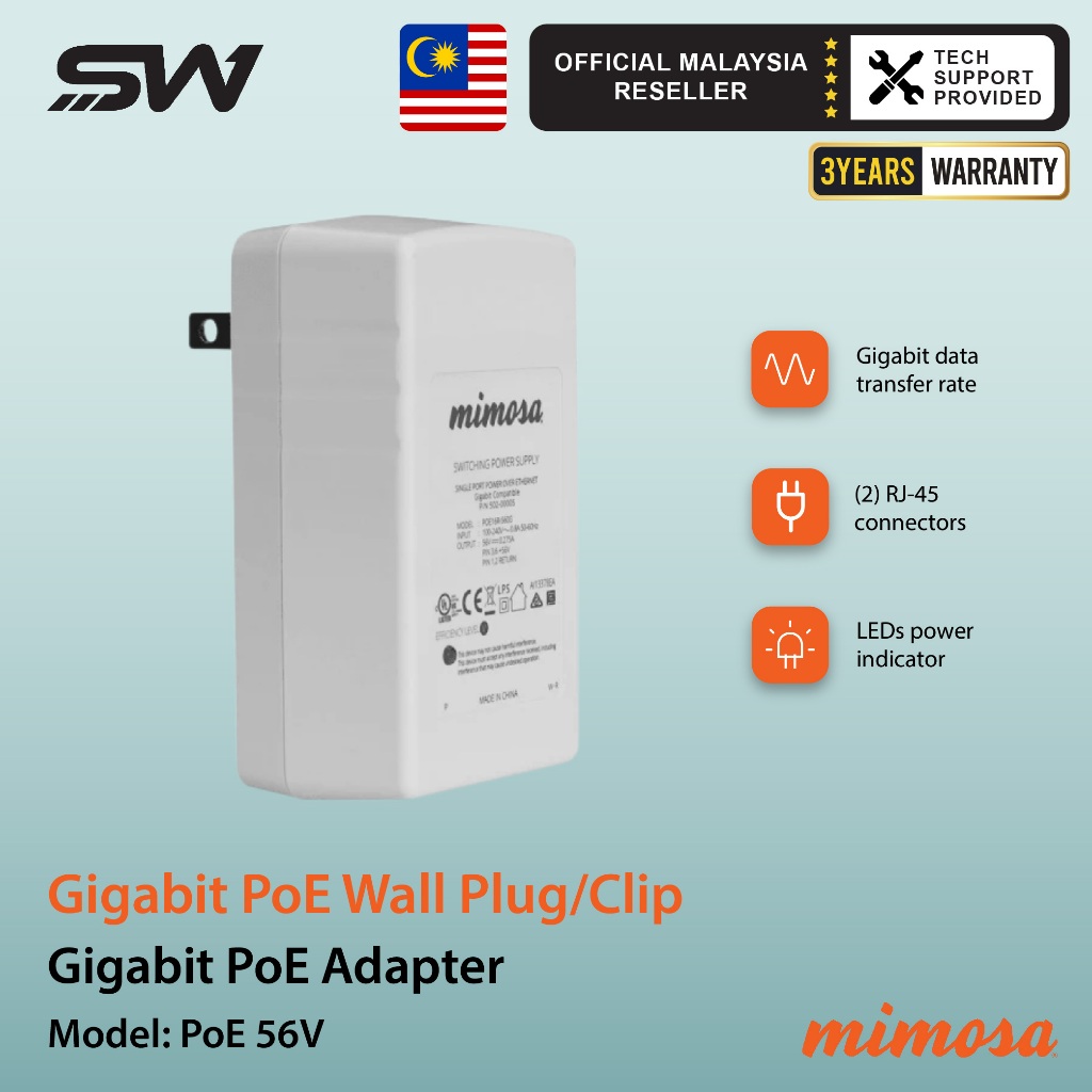Mimosa 56V Gigabit Passive PoE Injector | Shopee Malaysia