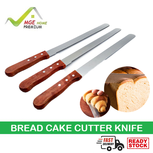 Stainless Steel 10 Inch Bread Toast Cake Cutter Knife Saw Pisau Kuih ...