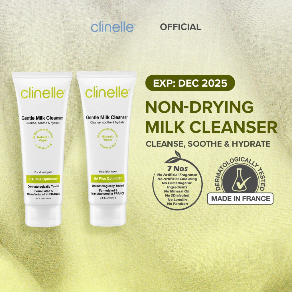 Clinelle Gentle Milk Cleanser 100ml - Exfoliate, Refine Pores & Prevent ...