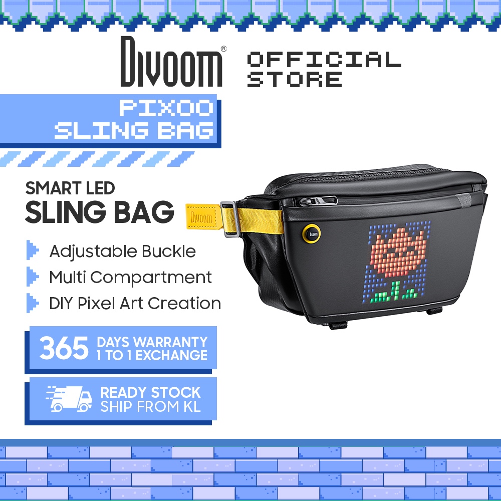 Divoom Pixoo Sling Bag Global Version - Innovative Smart LED SlingBag ...