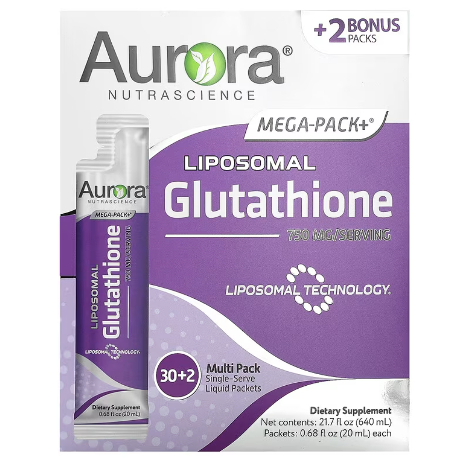 🇯🇵【Direct from Japan】Aurora Nutrascience, Mega-Pack+, Liposomal Glutathione, 750 mg, 32 Packets ...