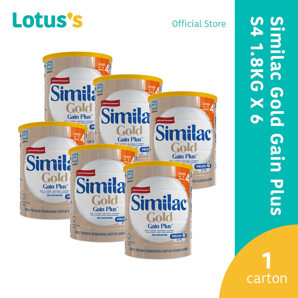Similac Gold Gain Kid Step 4 (1.8kg X 6) | Shopee Malaysia
