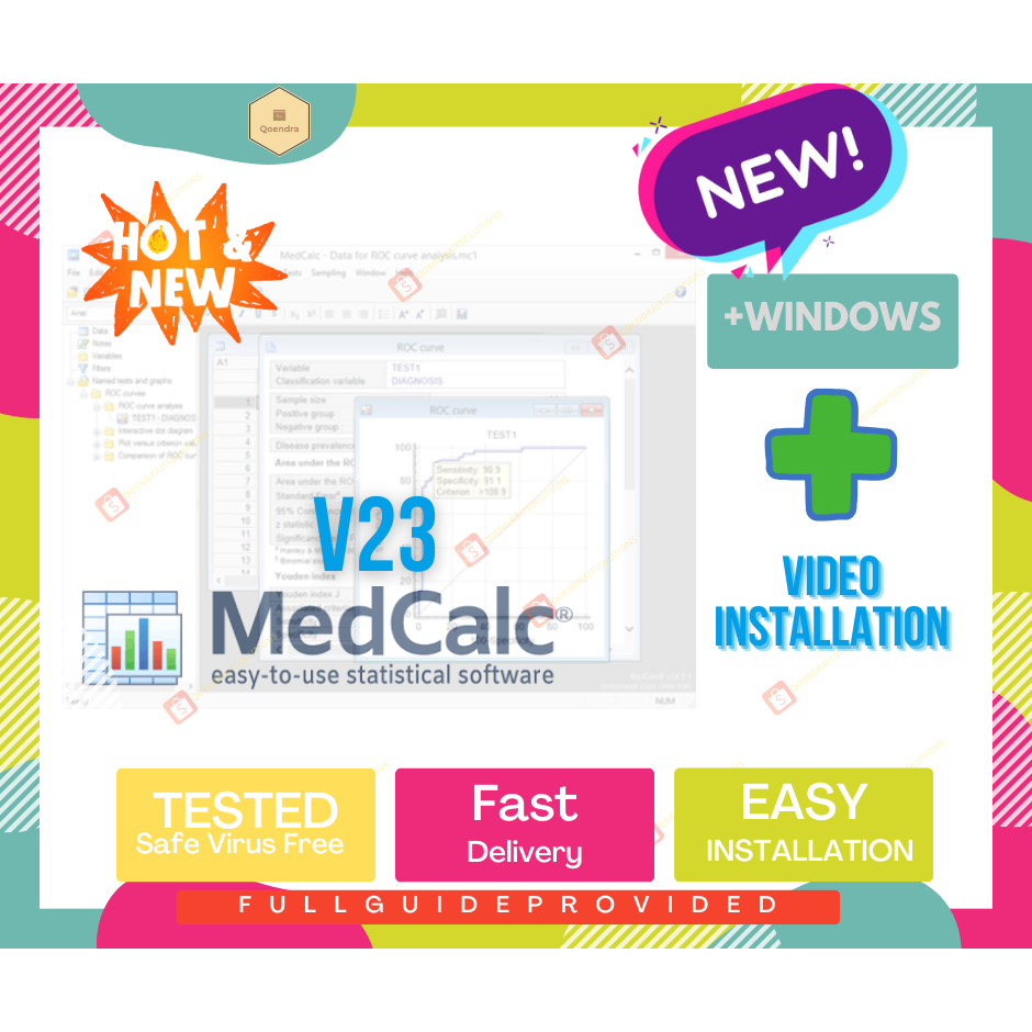 MedCalc 𝐯𝟐𝟑⚡v23.2.1 Full Ver + Updateable | Easy Guide Installation | Shopee Malaysia