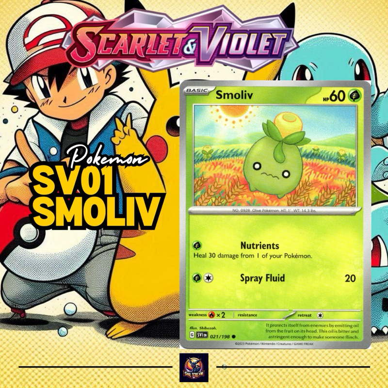 Pokemon TCG Smoliv 021/198 SV01 | Shopee Malaysia