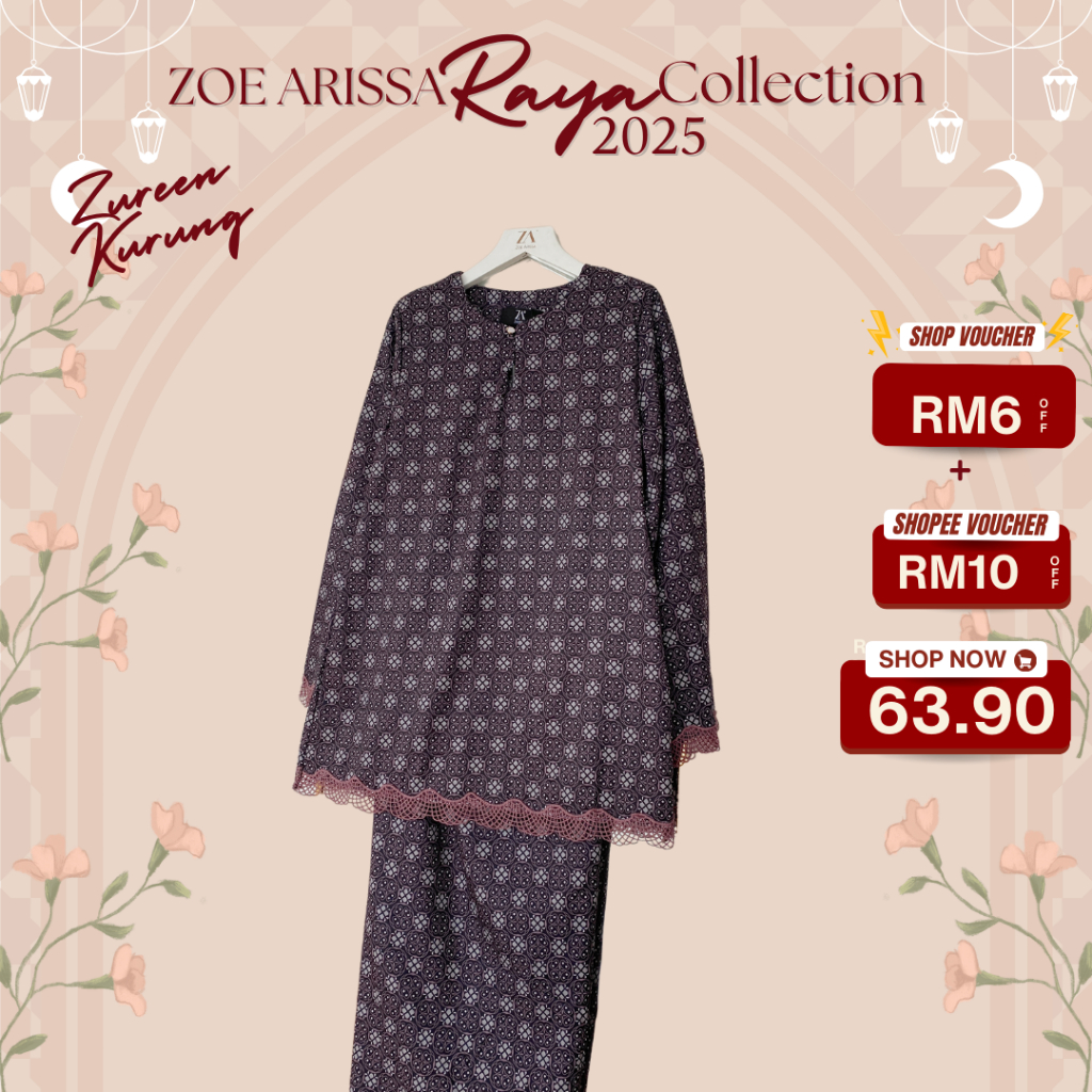 Zoe Arissa Raya Zureen Kurung Moden 2025 Viral Baju Raya Muslimah ...
