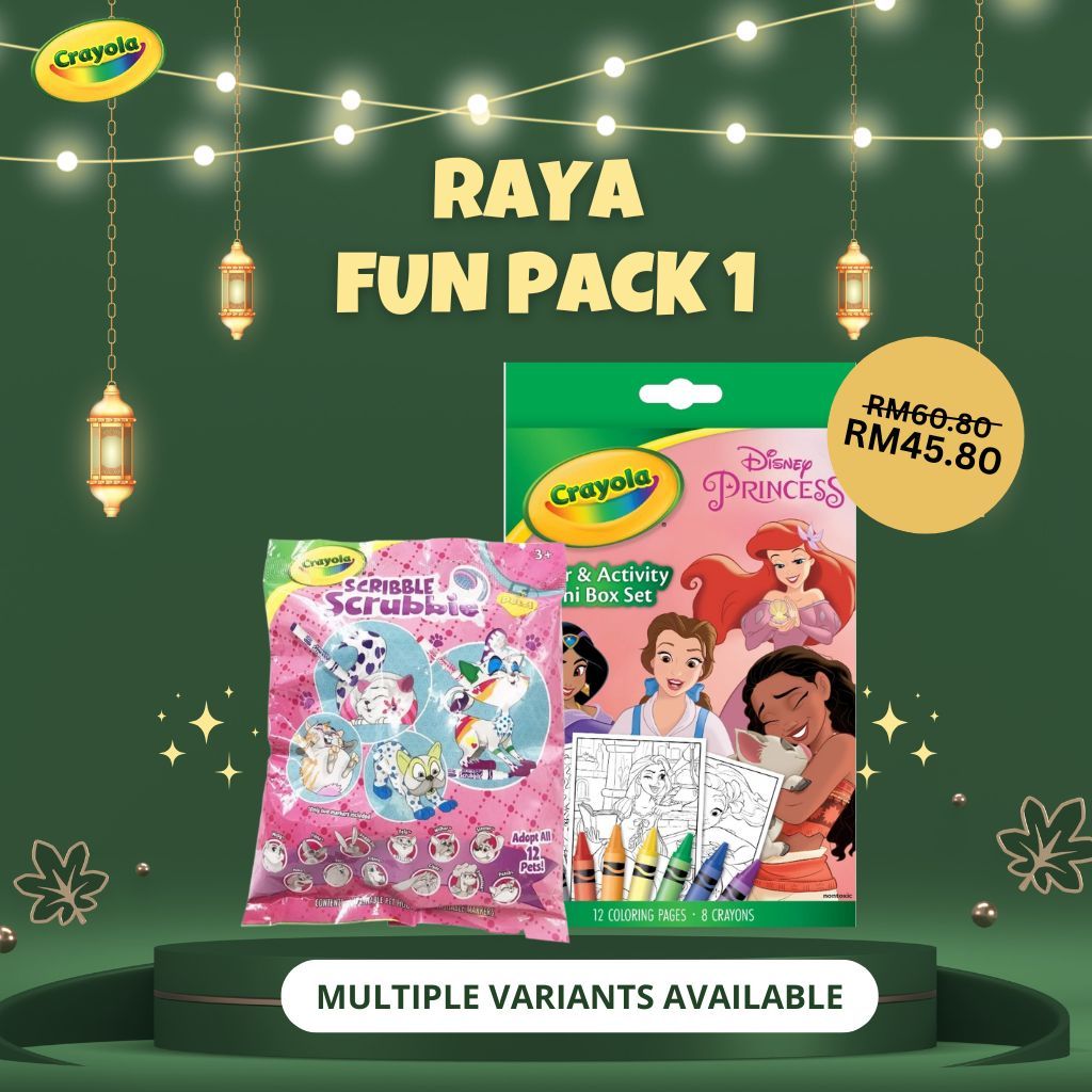 Raya Fun Pack 1 - Crayola Colour & Acivity Mini Box Set 12 Coloring ...