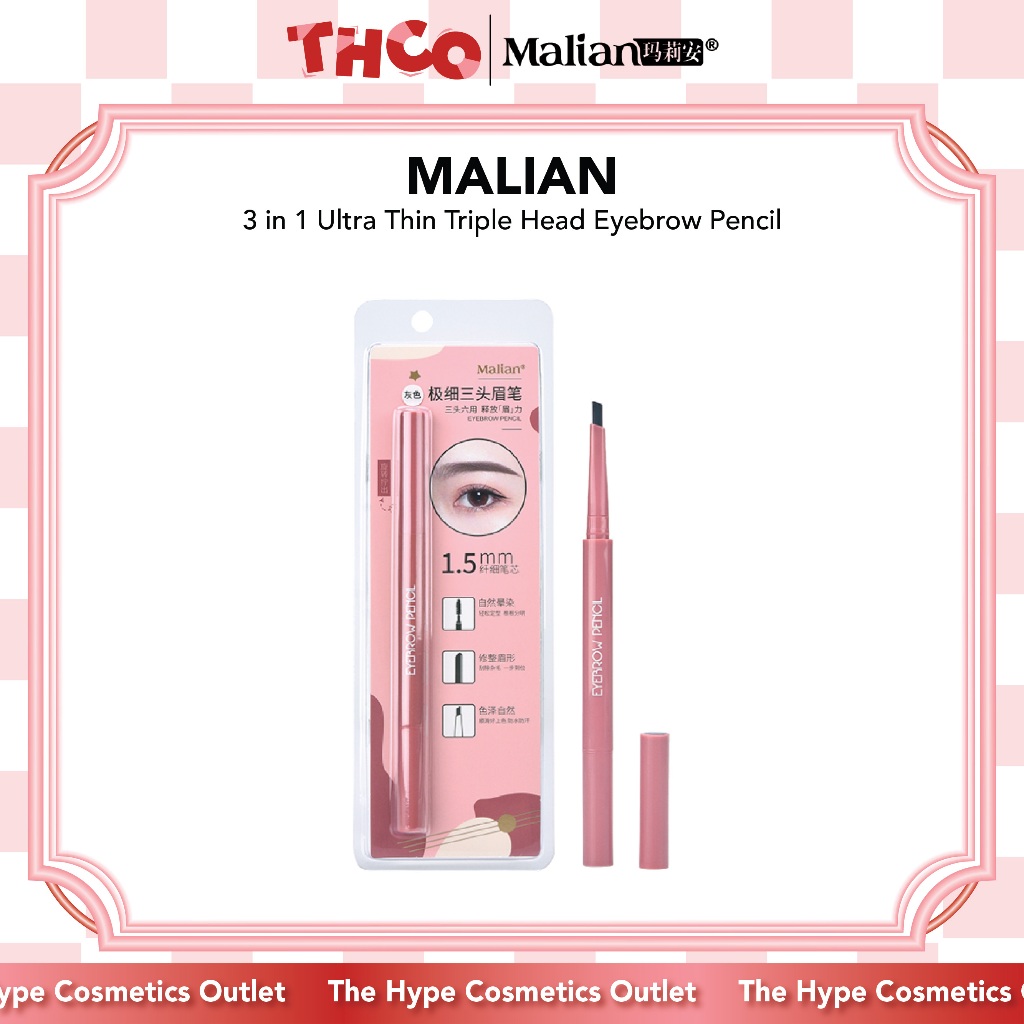 Malian 3 In 1 Ultra Thin Triple Head Eyebrow Pencil 玛莉安极细三头眉笔 | Shopee ...